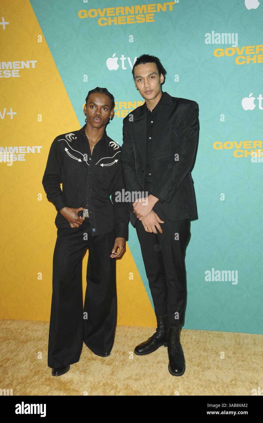 Ca. 01st Apr, 2025. Jahi Di'allo Winston, Evan Ellison at arrivals for GOVERNMENT CHEESE ...