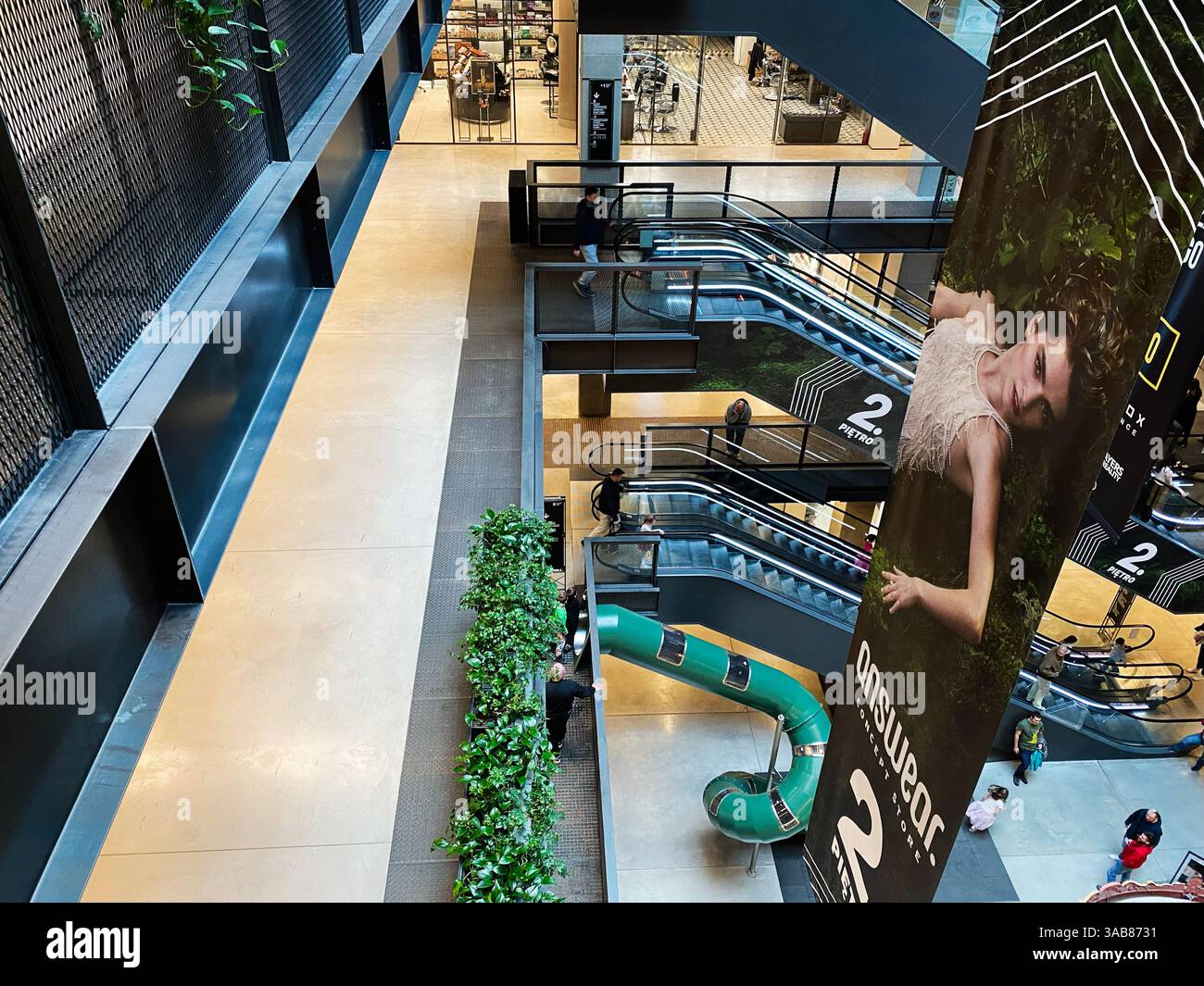 Warsaw, Poland - March 22, 2025: Multi level shopping mall featuring ...