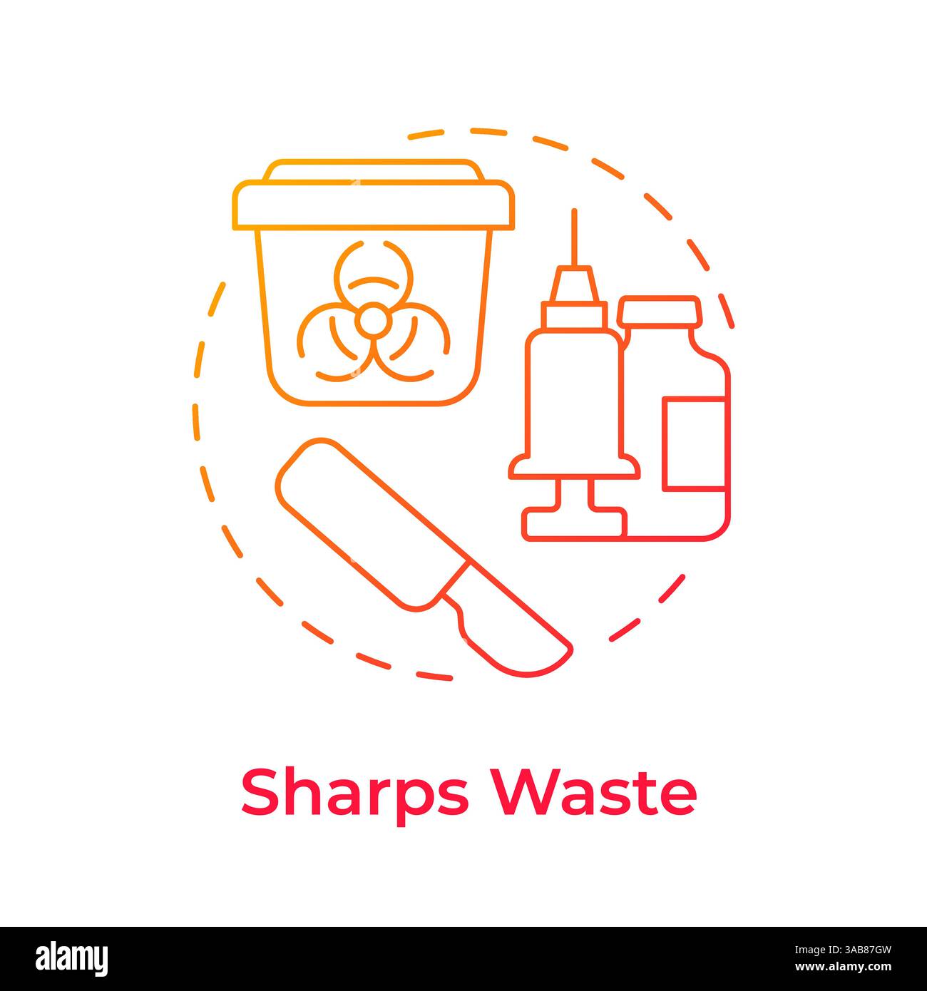 Sharps waste red gradient concept icon Stock Vector Image & Art - Alamy