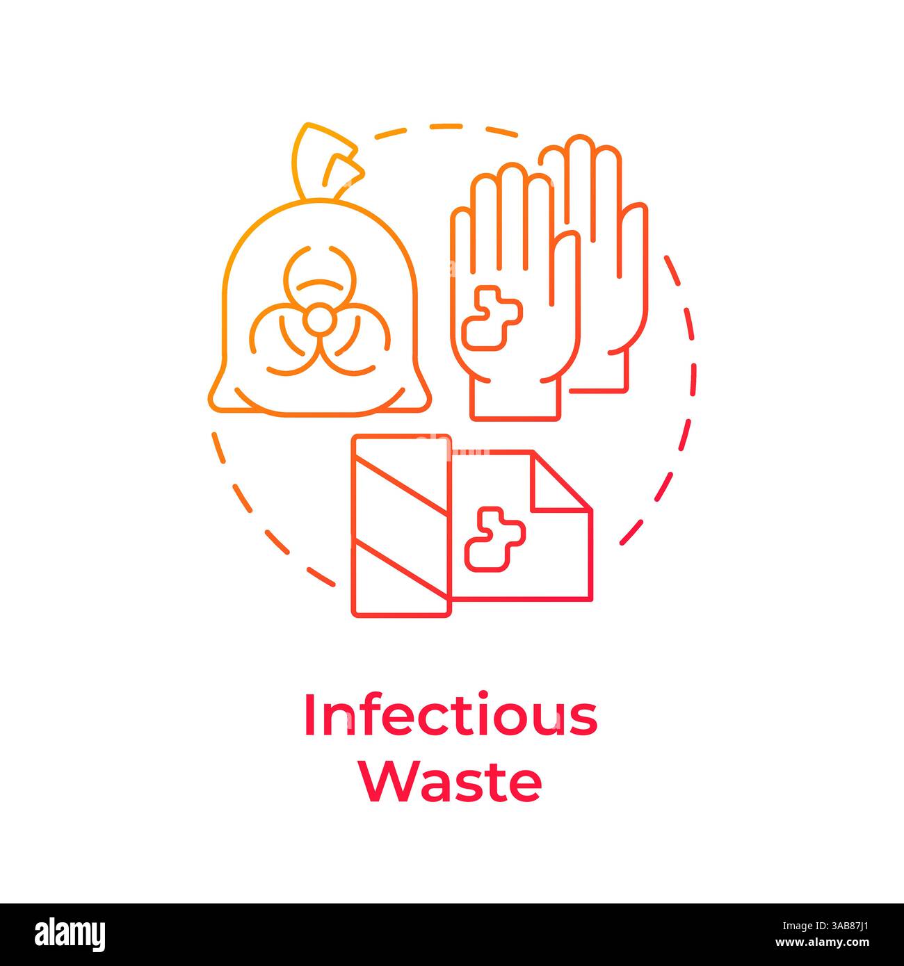 Infectious waste red gradient concept icon Stock Vector Image & Art - Alamy