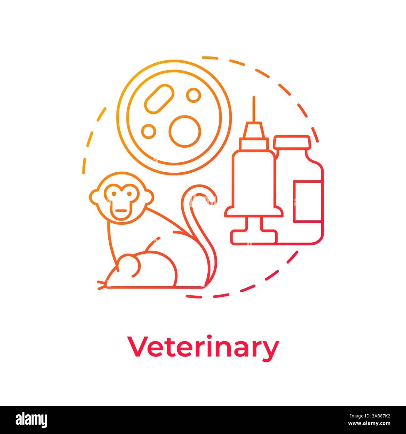 Veterinary red gradient concept icon Stock Vector Image & Art - Alamy