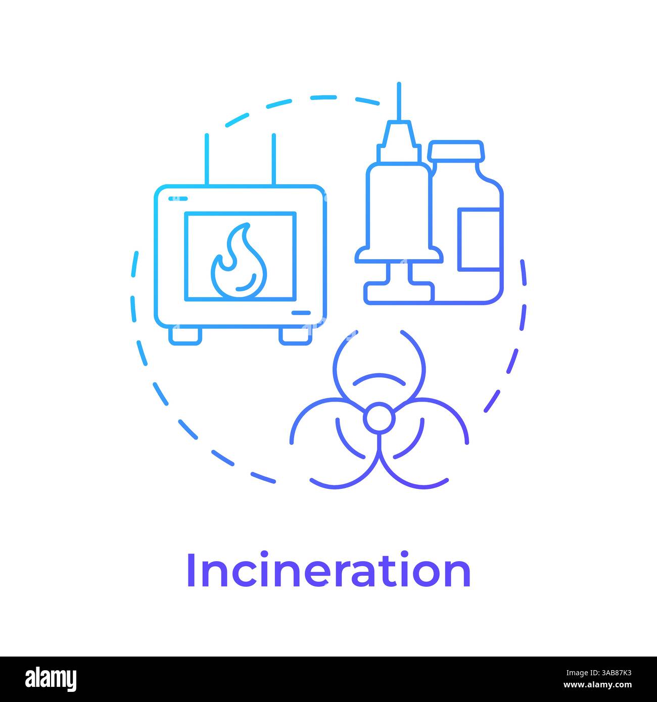 Incineration blue gradient concept icon Stock Vector Image & Art - Alamy