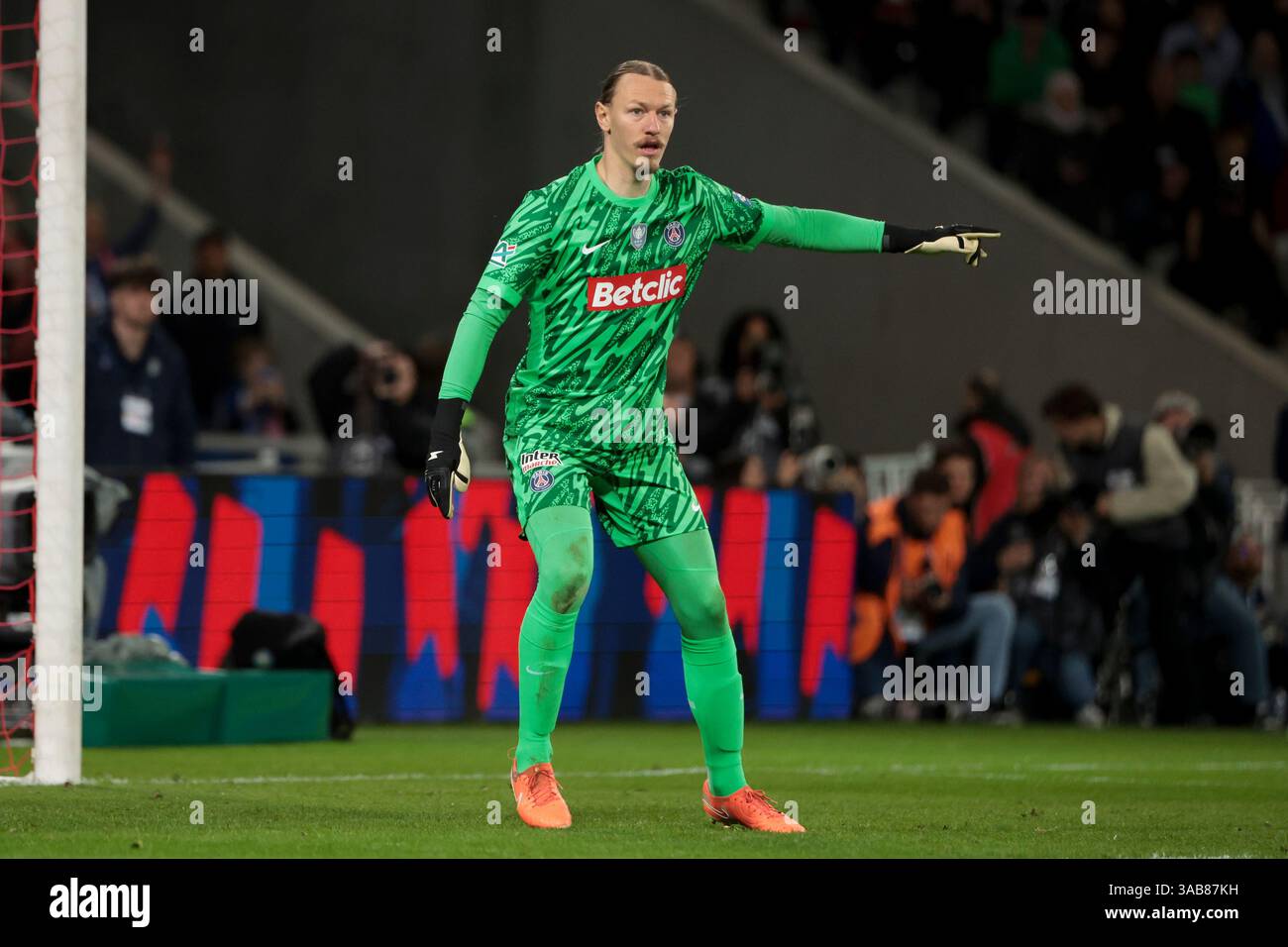 PSG goalkeeper Matvey Safonov during the French Cup semi-final football ...