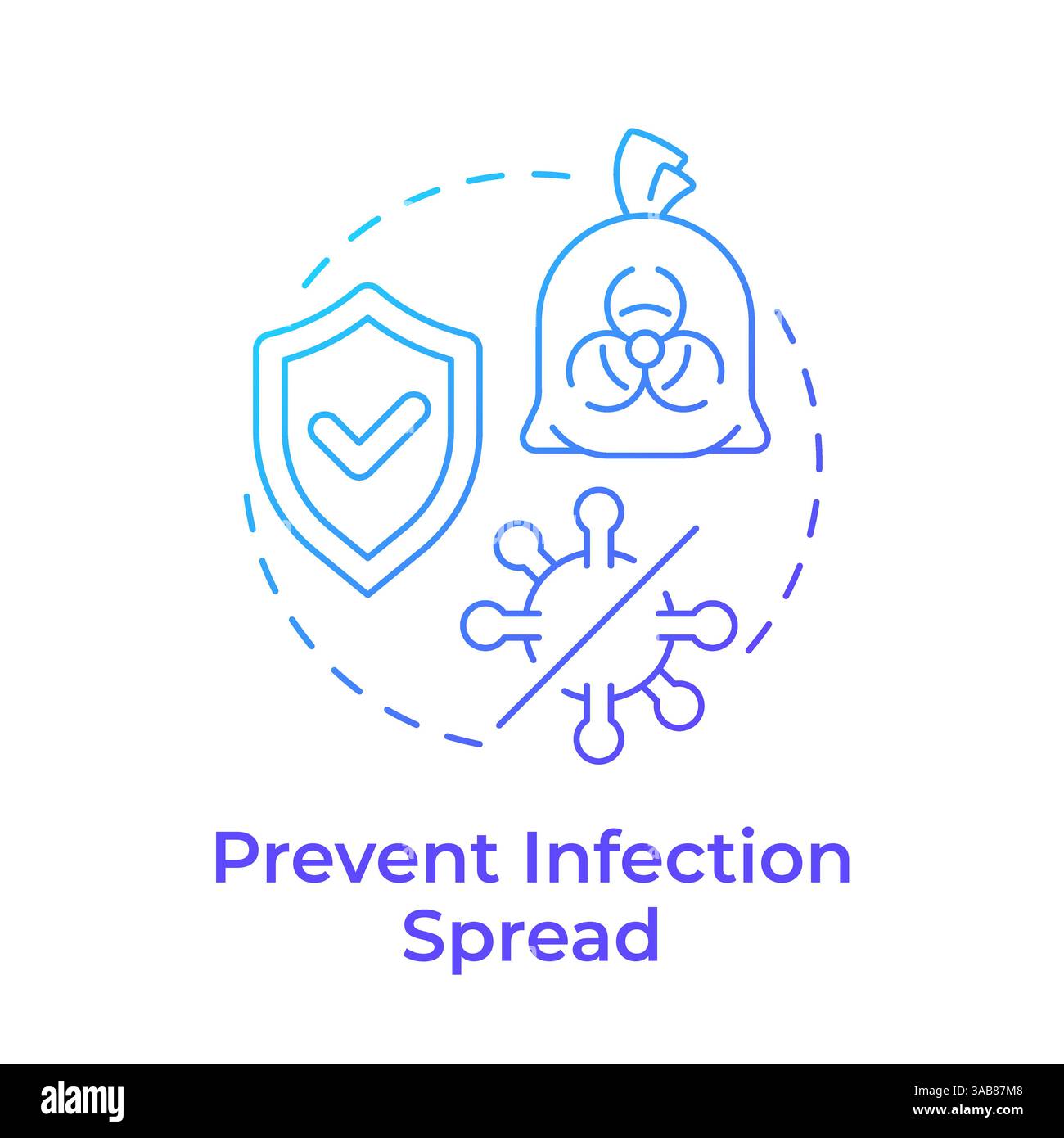 Prevent infection spread blue gradient concept icon Stock Vector Image ...