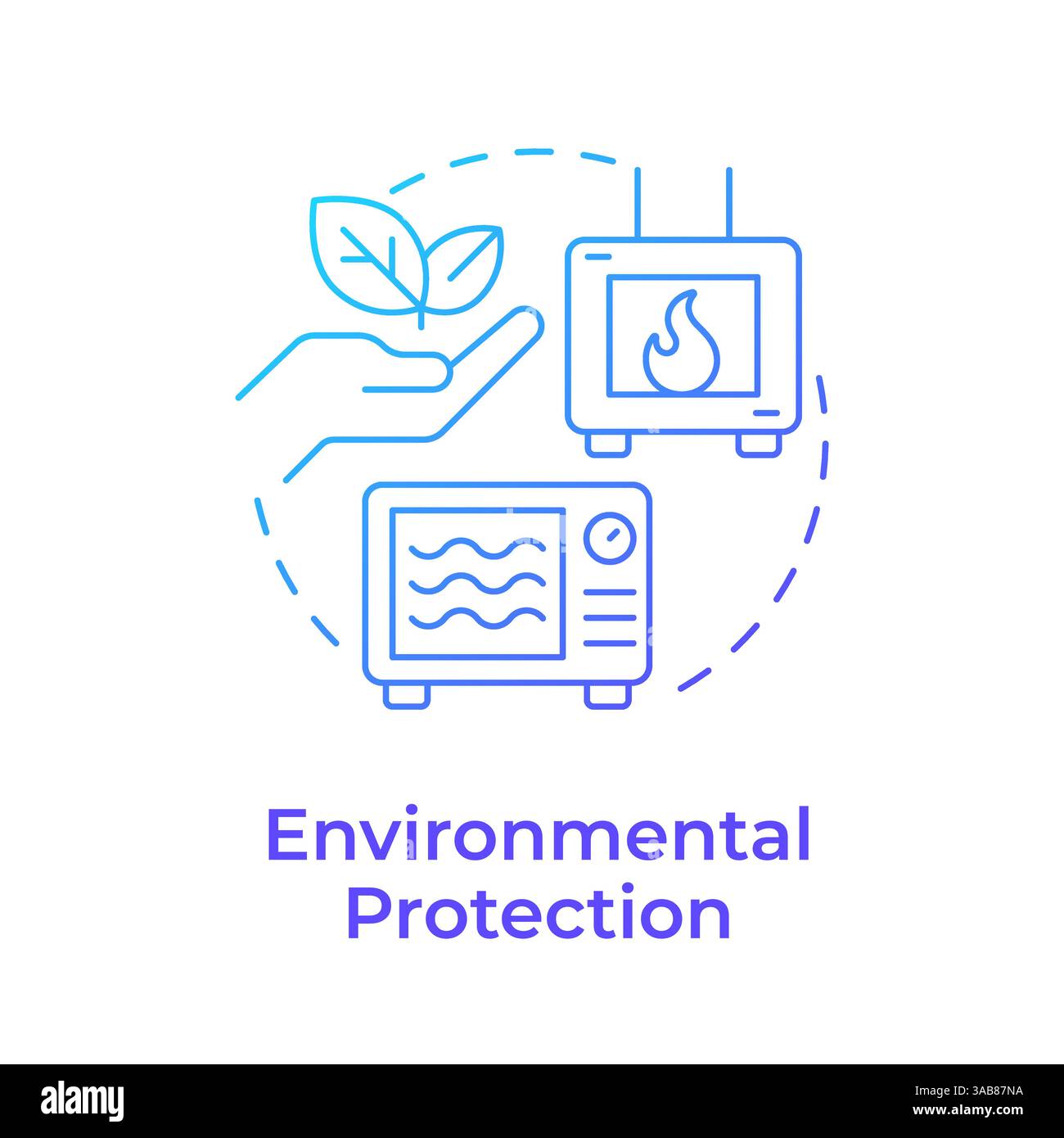 Environmental protection blue gradient concept icon Stock Vector Image & Art - Alamy