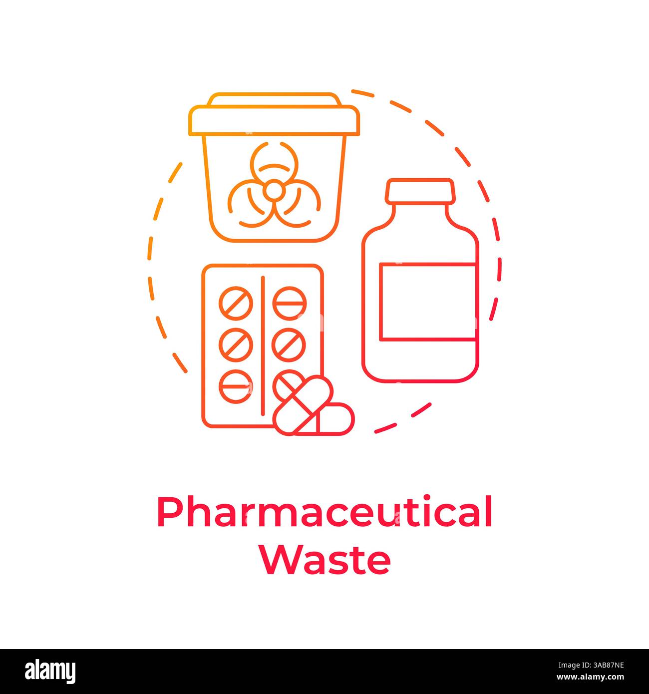 Pharmaceutical waste red gradient concept icon Stock Vector Image & Art ...