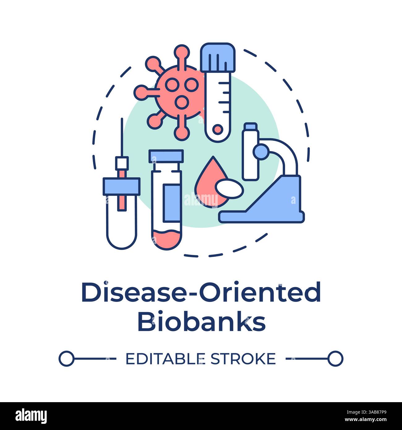 Disease oriented biobanks multi color concept icon Stock Vector Image ...