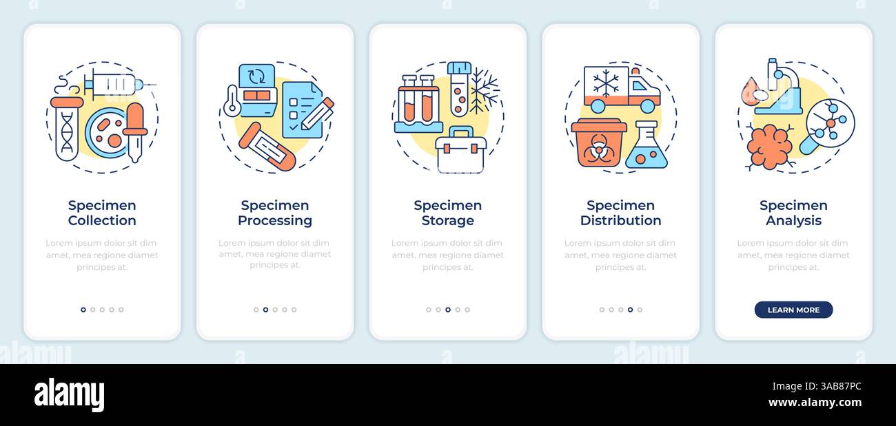 Specimen lifecycle onboarding mobile app screen Stock Vector Image & Art - Alamy