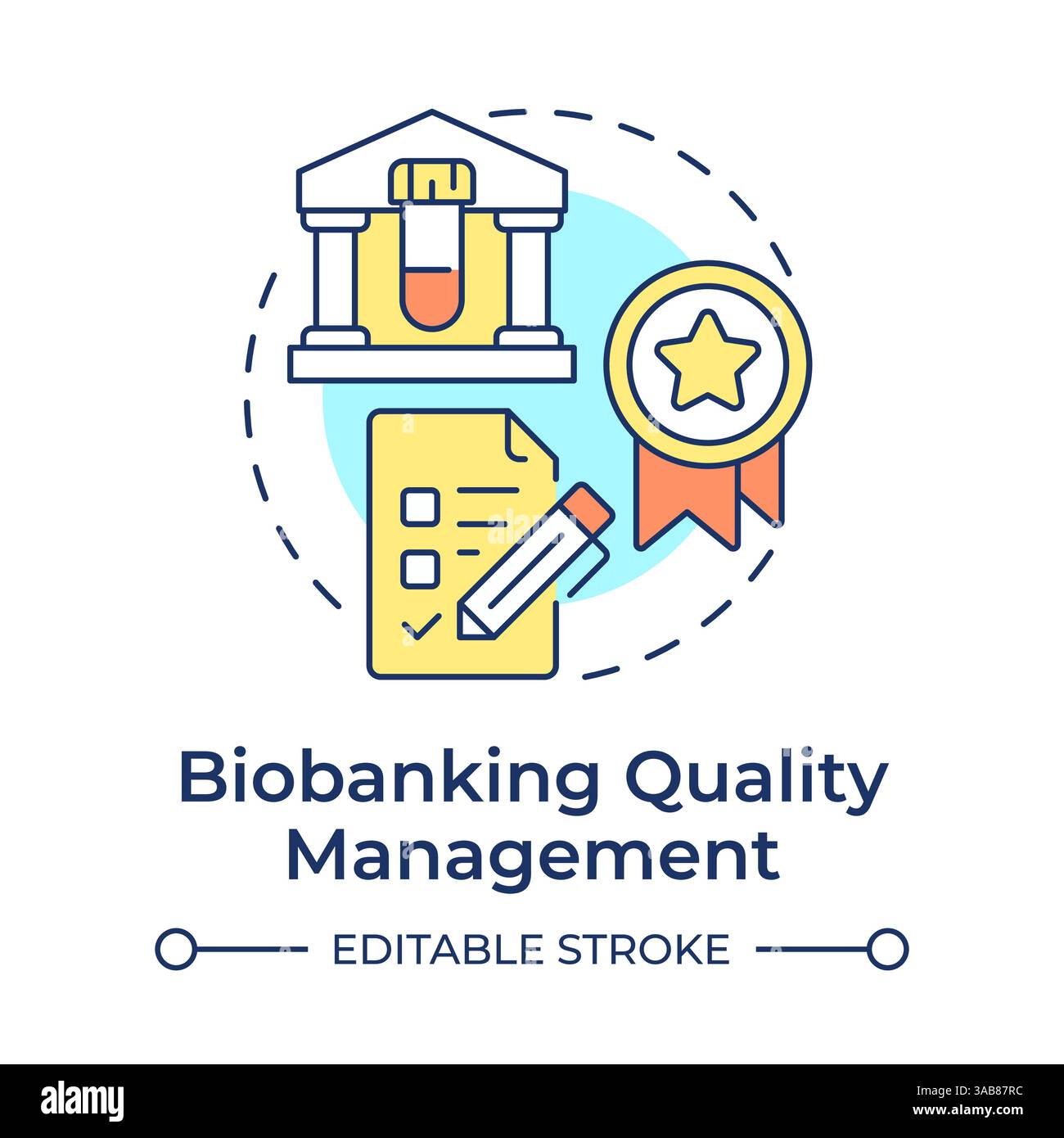 Biobanking quality management multi color concept icon Stock Vector Image & Art - Alamy