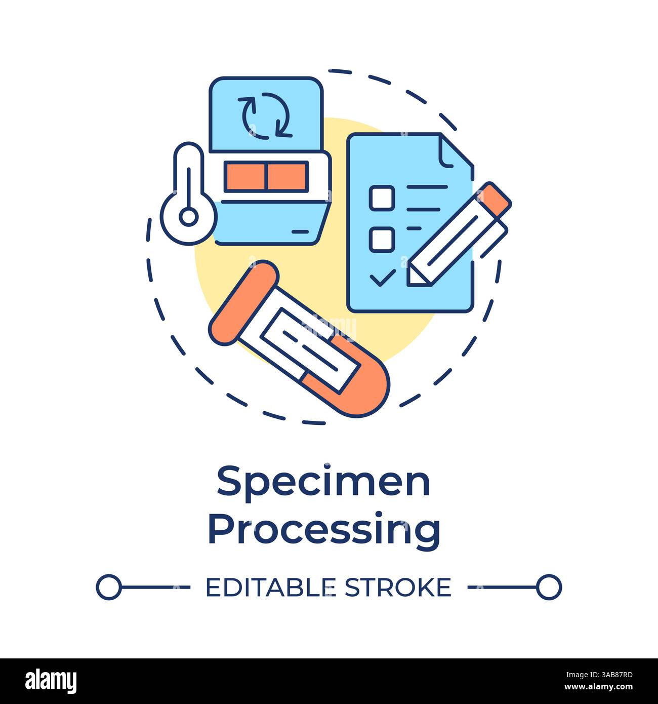 Specimen processing multi color concept icon Stock Vector Image & Art ...