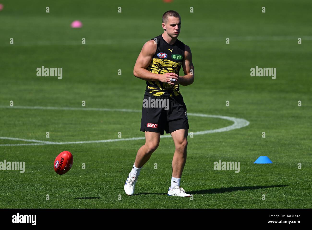 Sam Lalor of Richmond during a Richmond Tigers training session at Punt ...