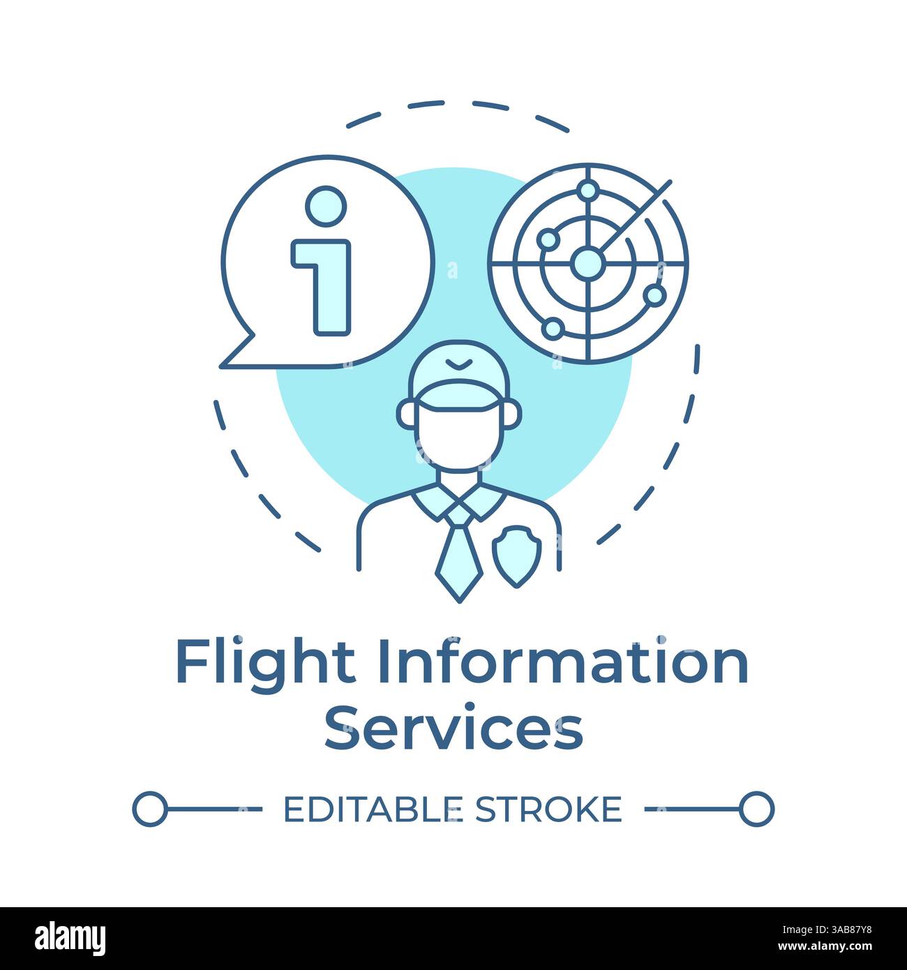Flight information services soft blue concept icon Stock Vector Image ...