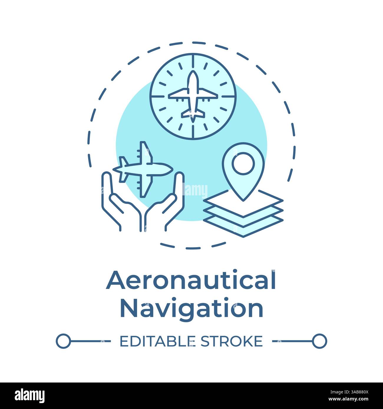 Aeronautical navigation soft blue concept icon Stock Vector Image & Art ...