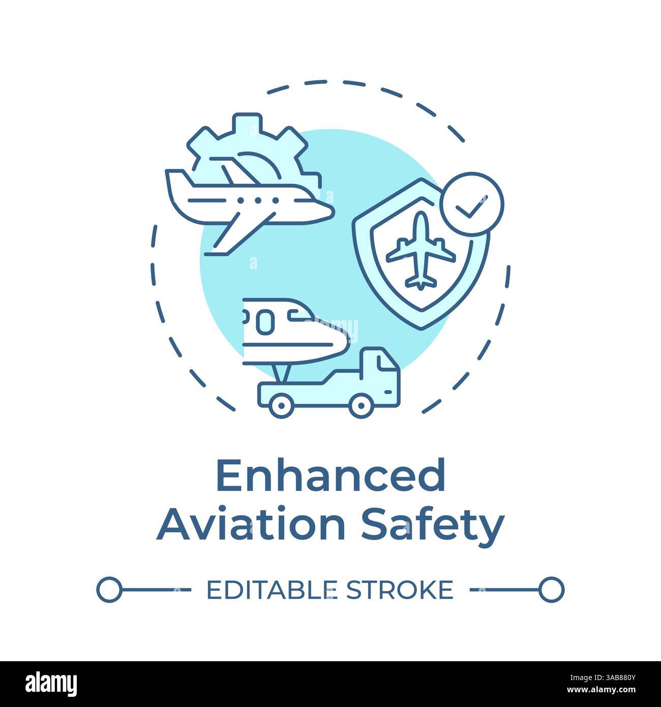 Enhanced aviation safety soft blue concept icon Stock Vector Image ...