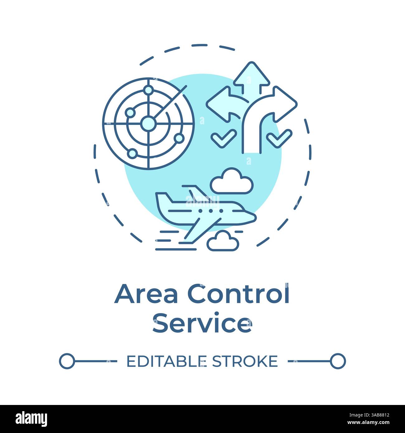Area control service soft blue concept icon Stock Vector Image & Art ...
