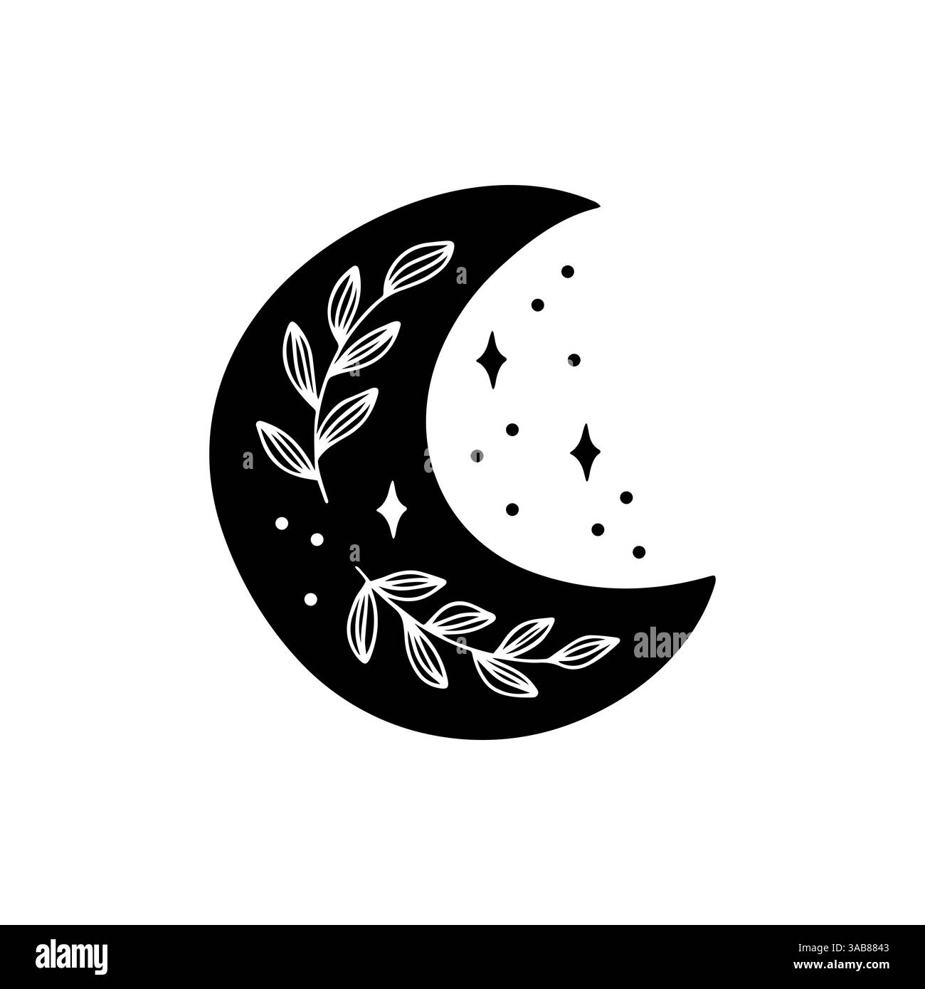 Boho vector crescent moon illustration Stock Vector Image & Art - Alamy