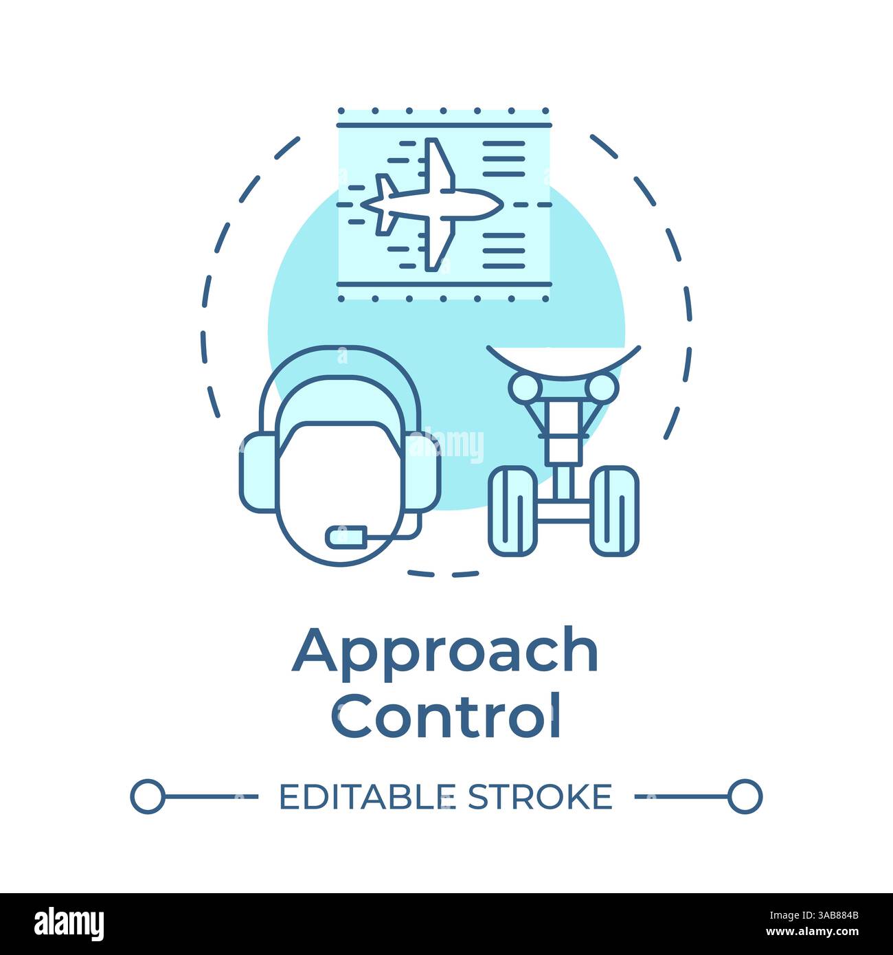 Approach control soft blue concept icon Stock Vector Image & Art - Alamy