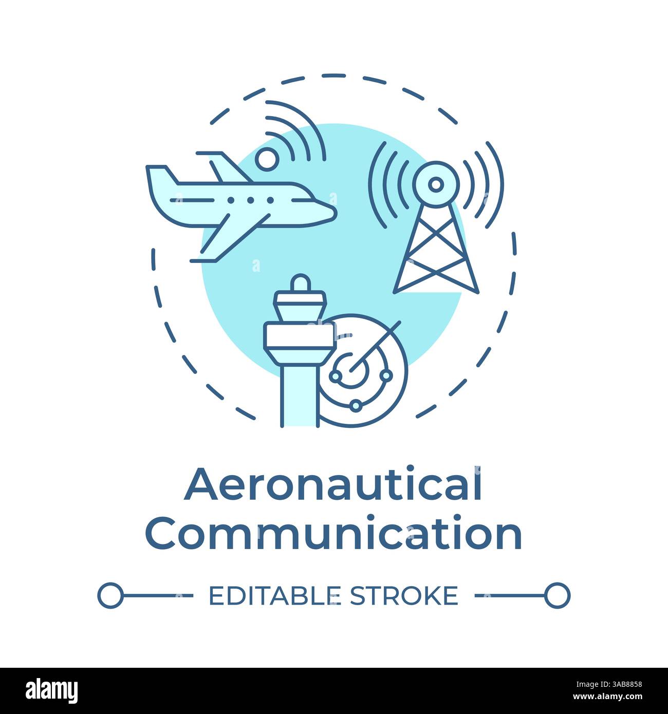 Aeronautical communication soft blue concept icon Stock Vector Image ...