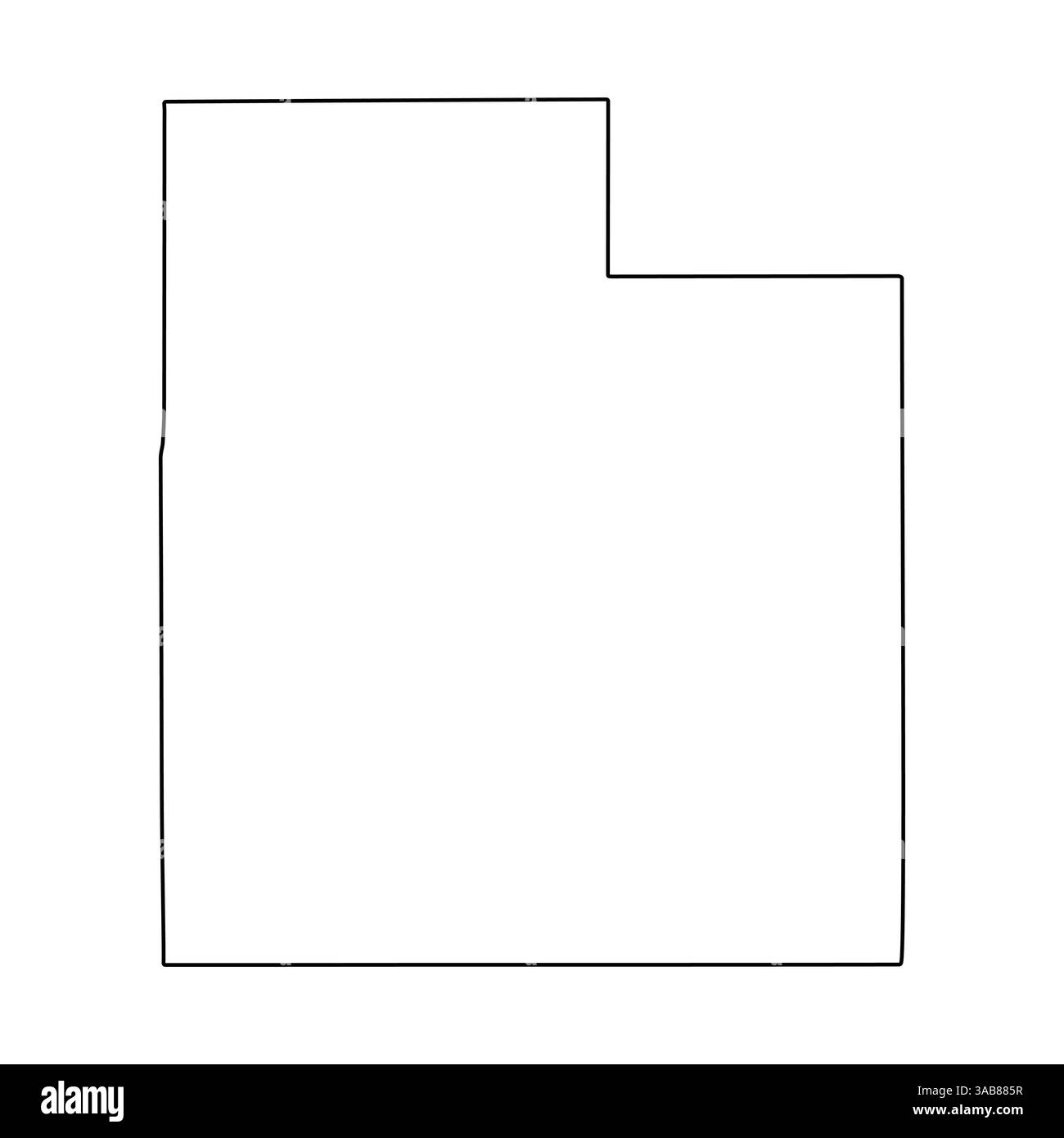 Utah State Outline Map Simple Black Border Silhouette Stock Vector ...