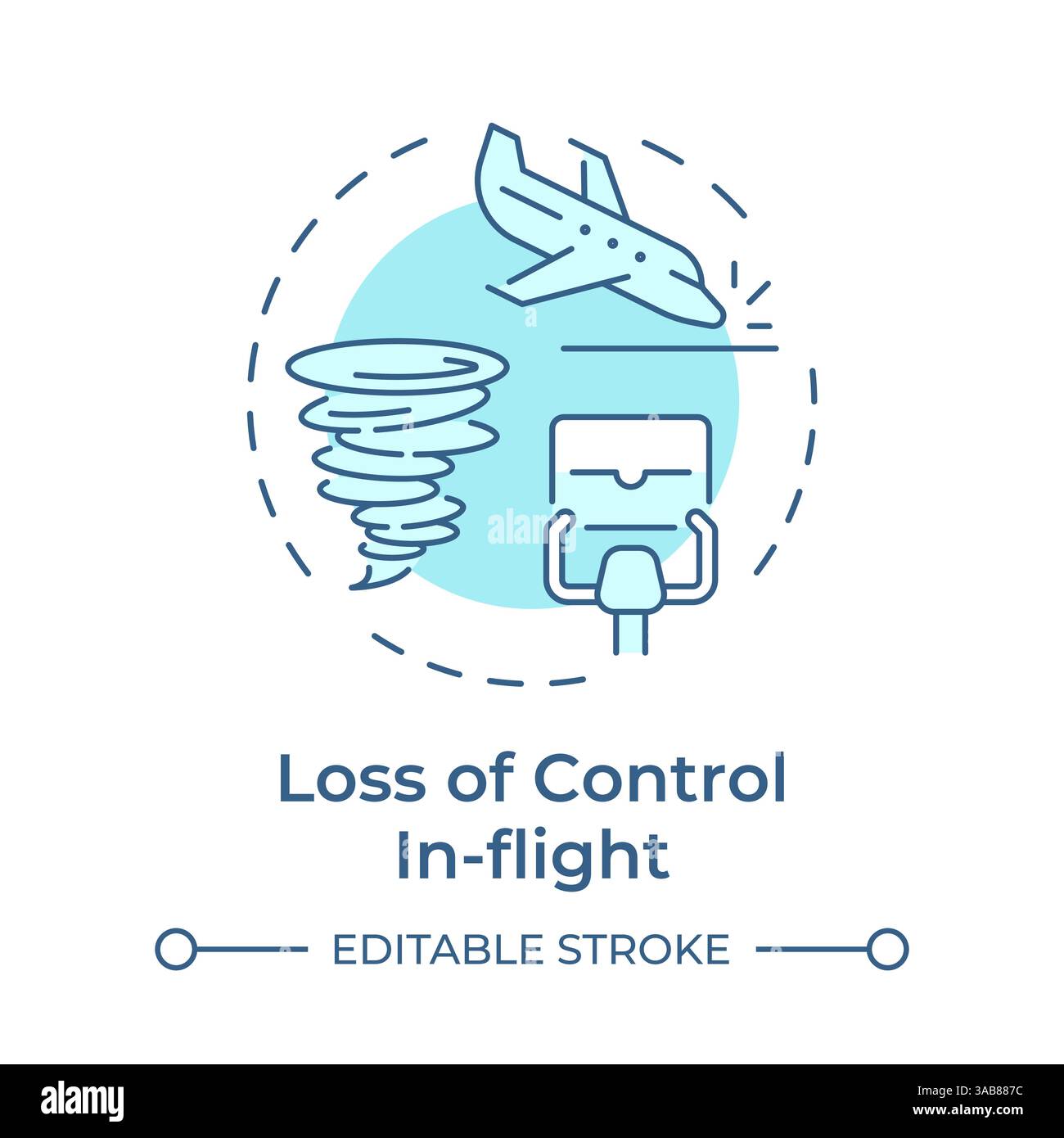 Inflight control loss soft blue concept icon Stock Vector Image & Art ...