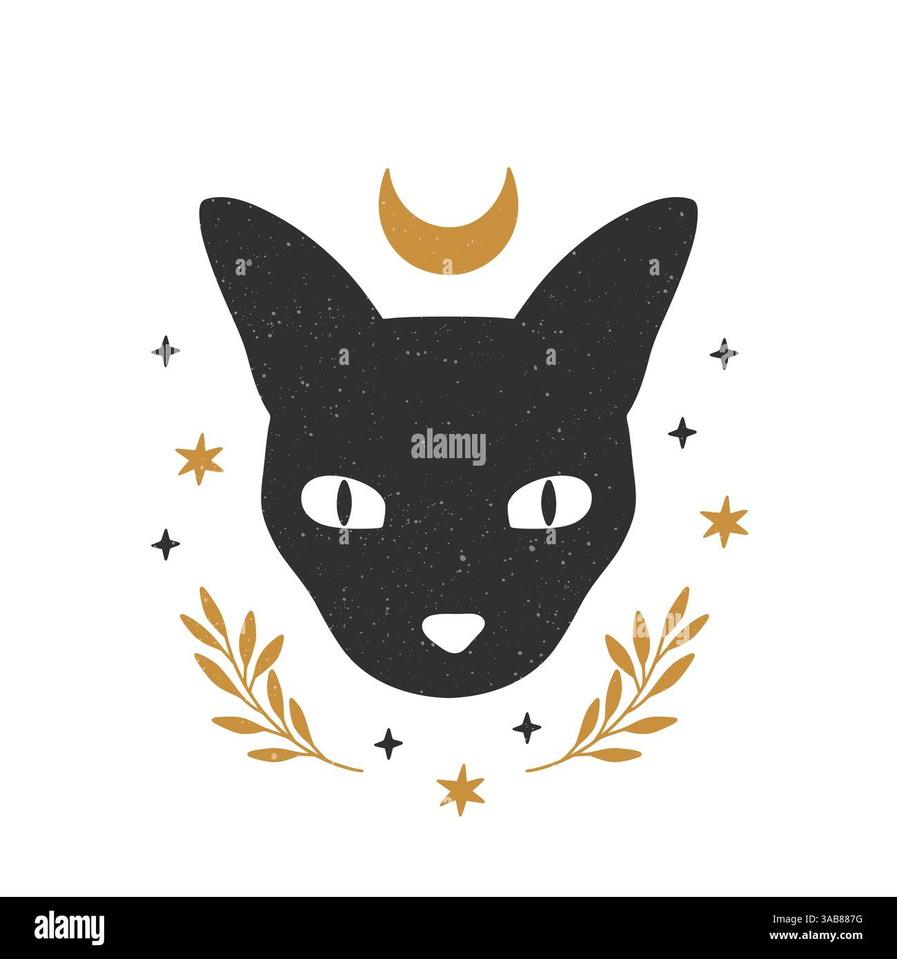 Mystical moon vector cat poster Stock Vector Image & Art - Alamy