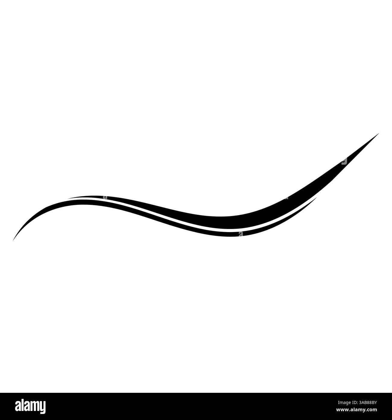 Elegant Black Curved Lines Logo Curved calligraphic line strip Stock ...