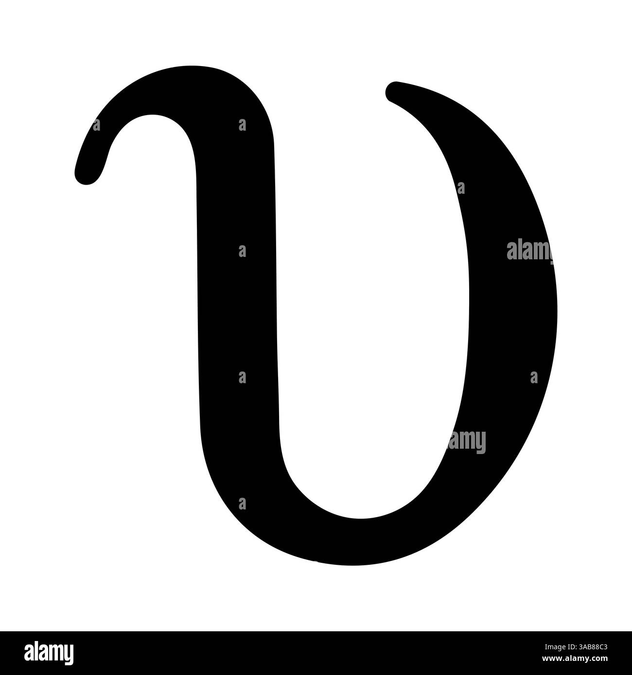 Bold Greek epsilon letter, in modern minimalist black vector style ...