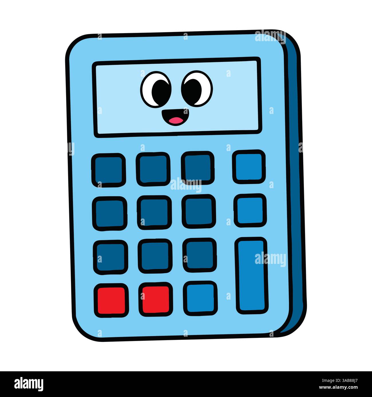 Kawaii calculator icon with a cute smiling face. Adorable and simple ...