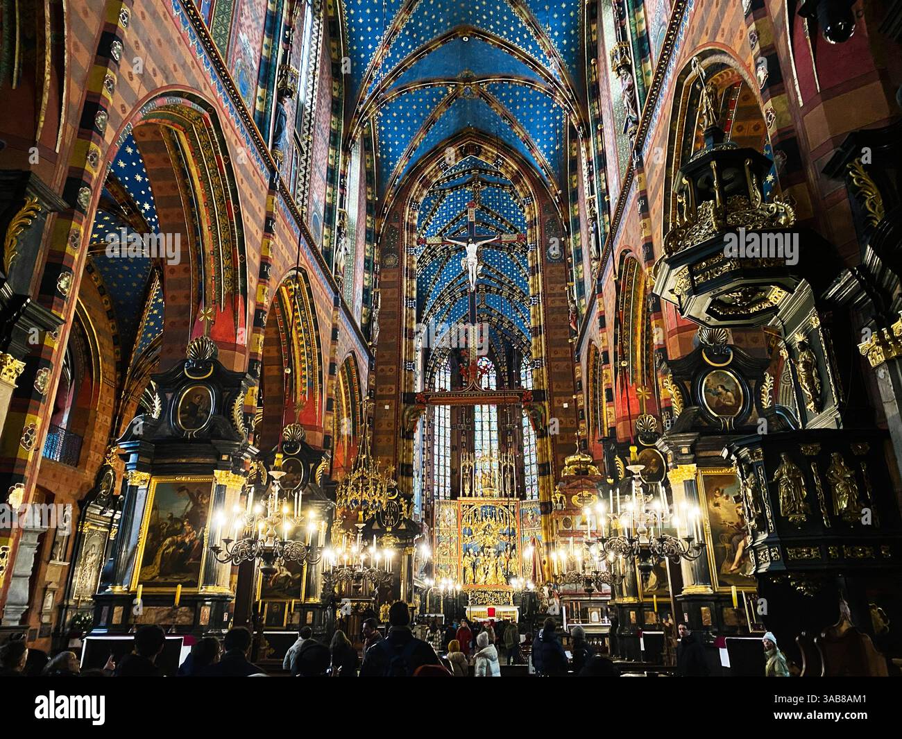 Krakow, Poland - March 16, 2025: Intricate Church of the Assumption of ...