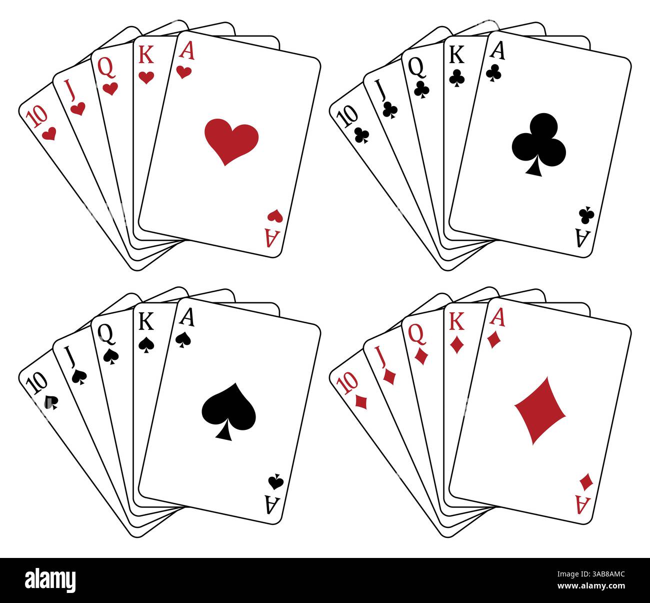 Playing cards - a poker hand consisting of a royal flush clubs spades ...