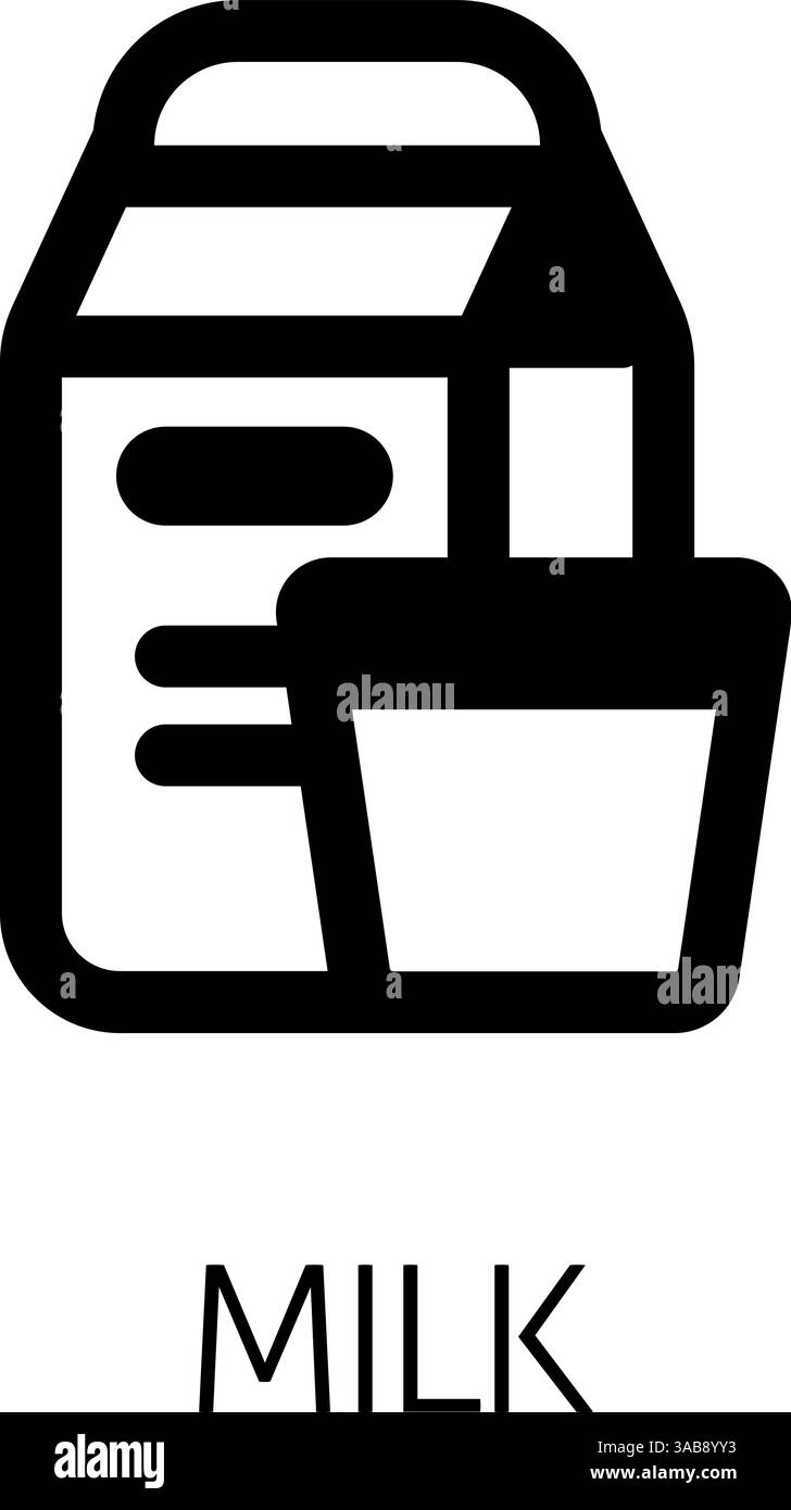 Milk Dairy Lactose Carton Glass Food Allergy Icon Stock Vector Image ...