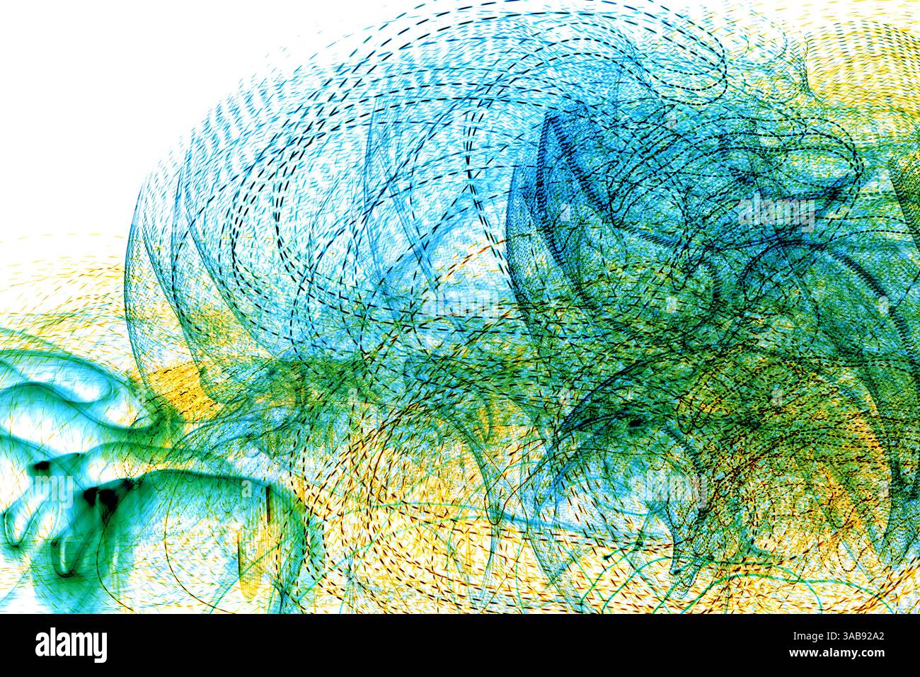 An abstract background showcases swirling, colorful patterns of light ...