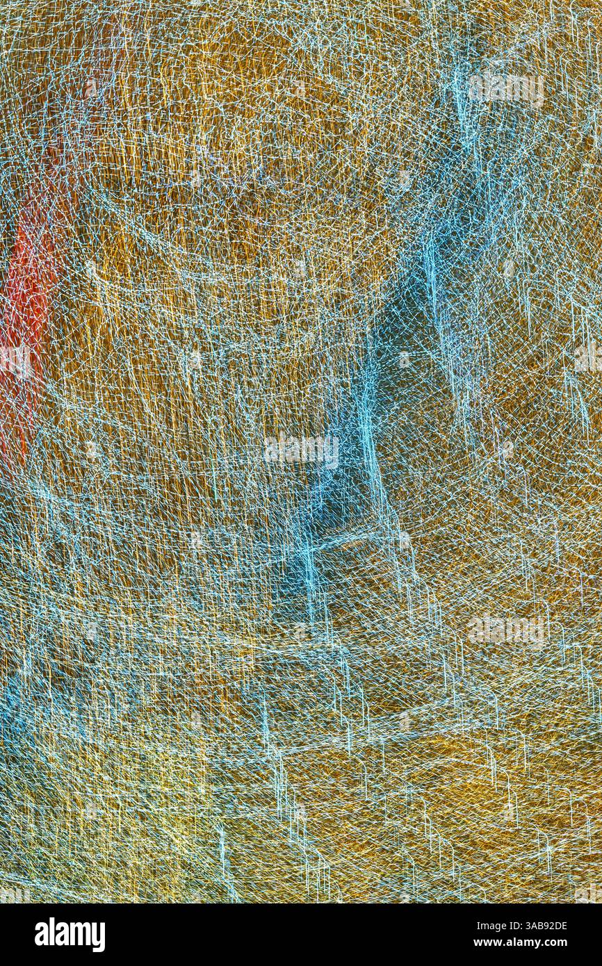 Bright light streaks and swirling patterns fill the background ...