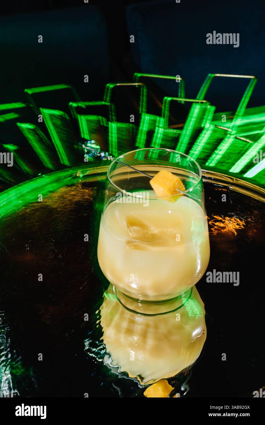A smooth, creamy vanilla gin cocktail with a hint of citrus, served ...