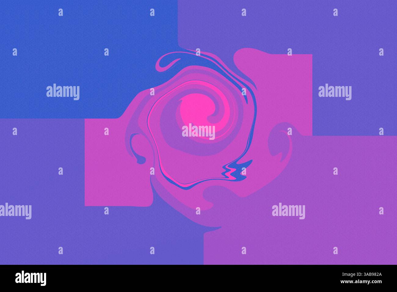 This illustration features an abstract, flowing face profile melded ...