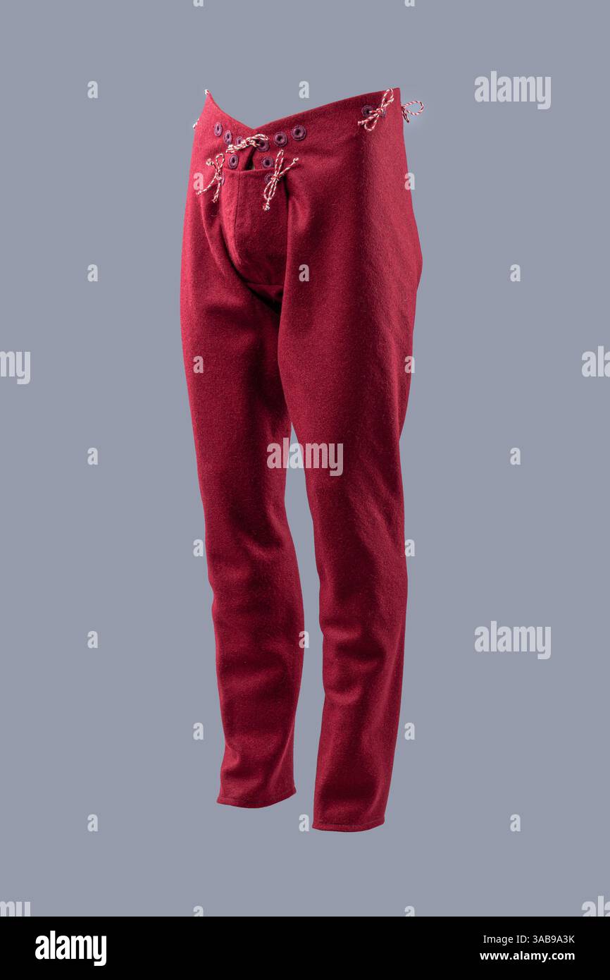Bold Red Medieval Wool Trousers with Lacing. Striking legwear in a ...