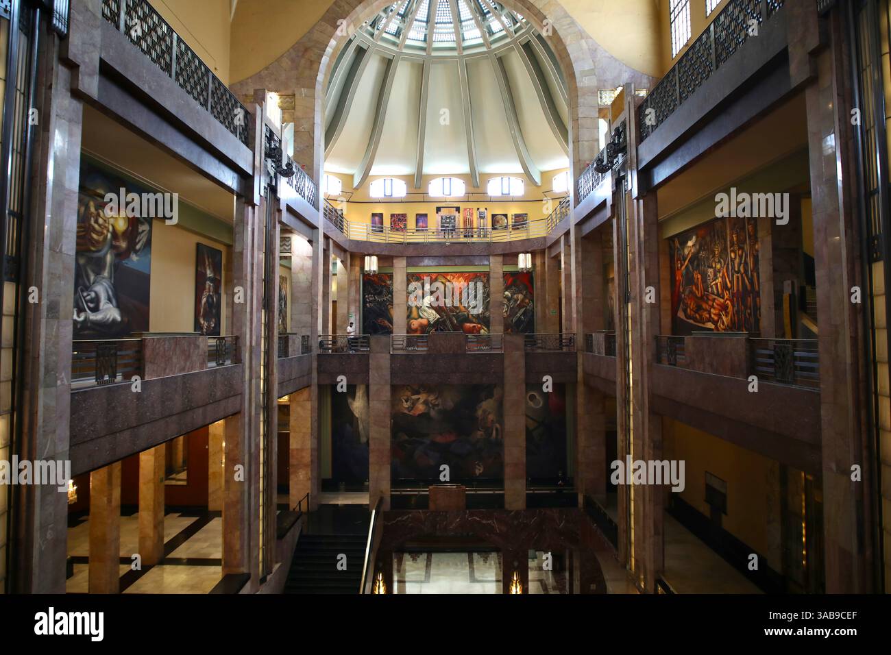 Murals from the Mexican muralism movement are pictured at the art ...