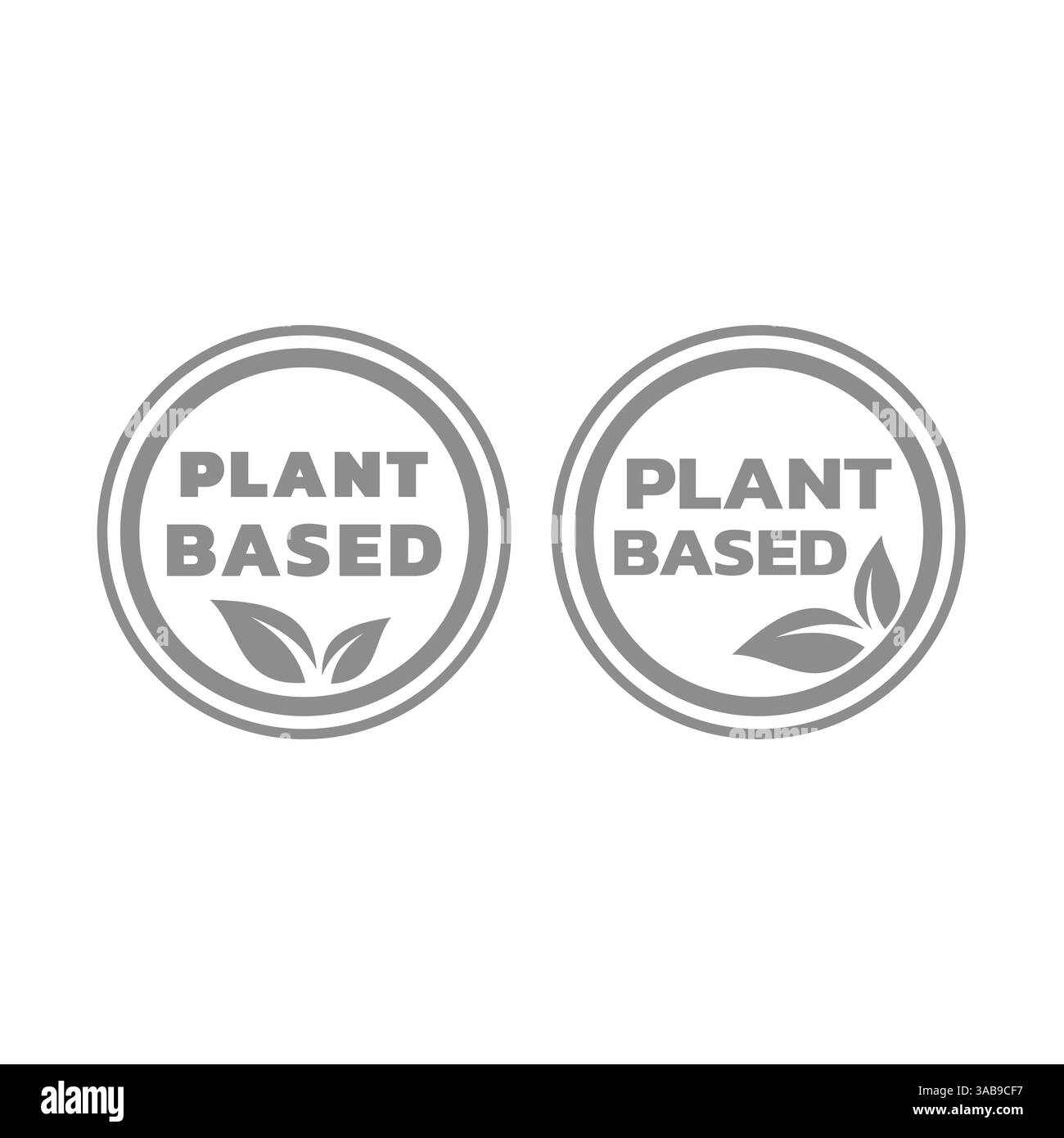 Plant based product vector label. Sticker for food, material or fabric ...