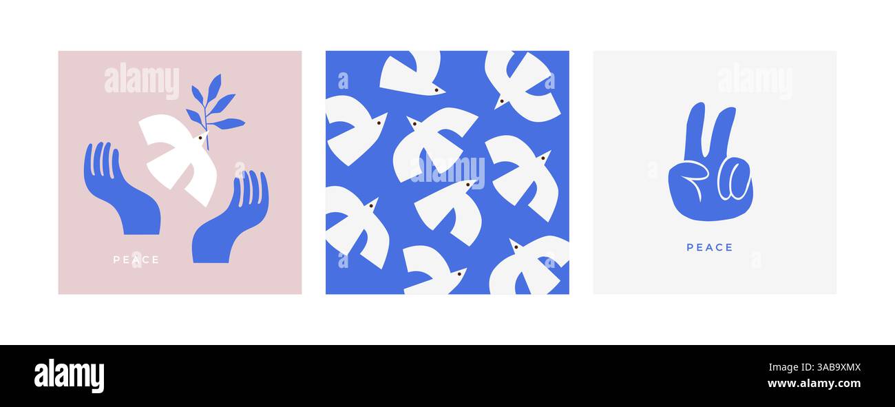 Minimalist bold peace dove with an olive branch. A universal symbol of ...