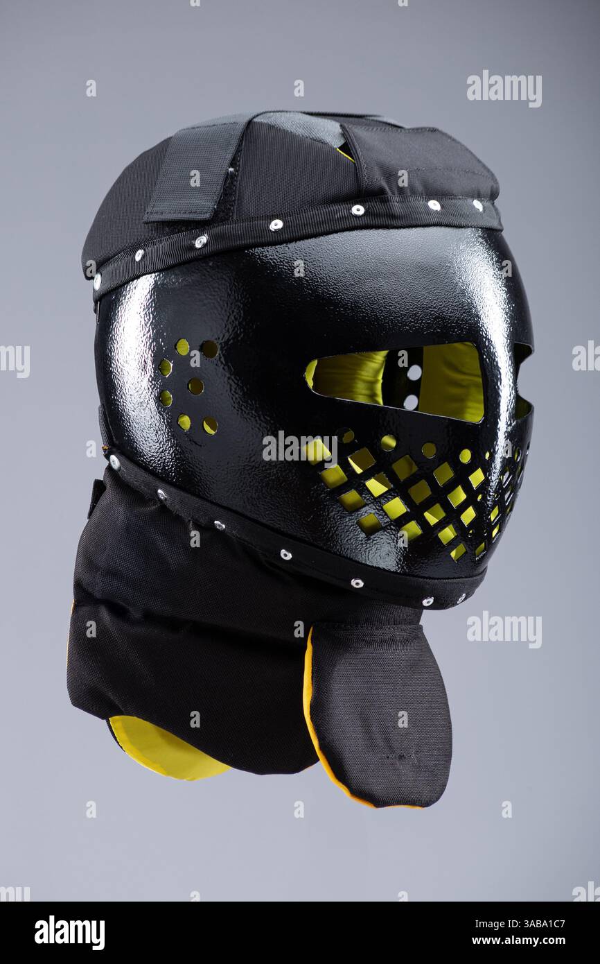 Modern Black Training Helmet for Medieval Combat. Protective headgear ...