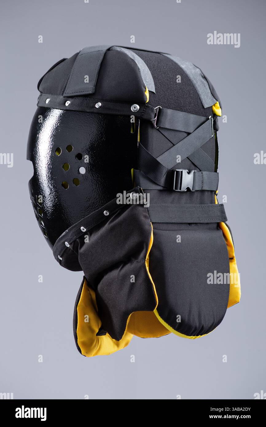 Modern Black Training Helmet for Medieval Combat. Protective headgear ...