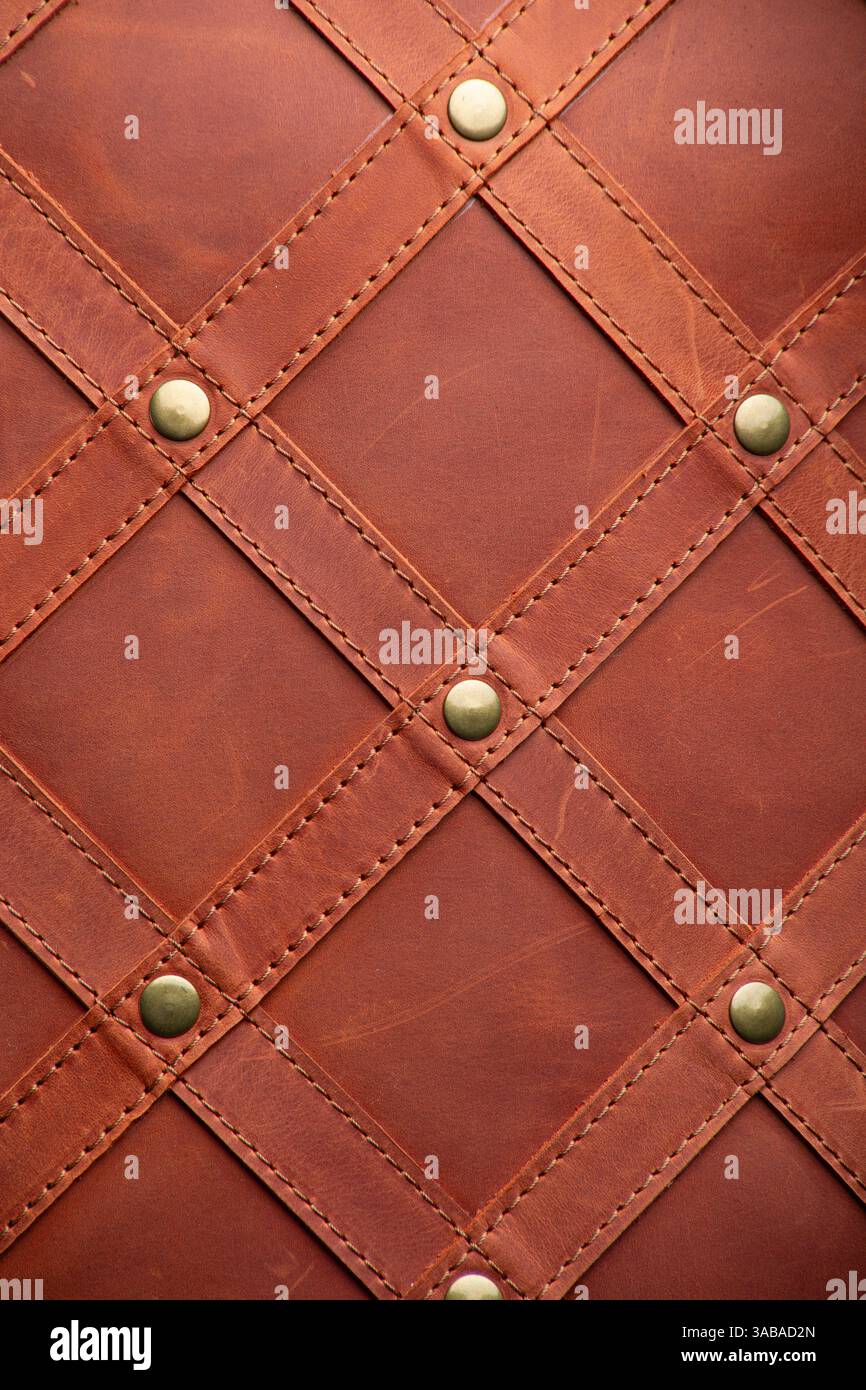 Studded Leather Armor Detail. Close-up of medieval vest showing straps ...