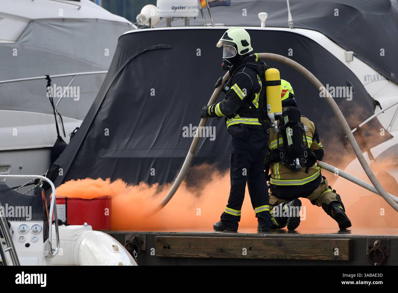 Sibenik, Croatia. 02nd Apr, 2025. Firefighting drill for extinguishing ...