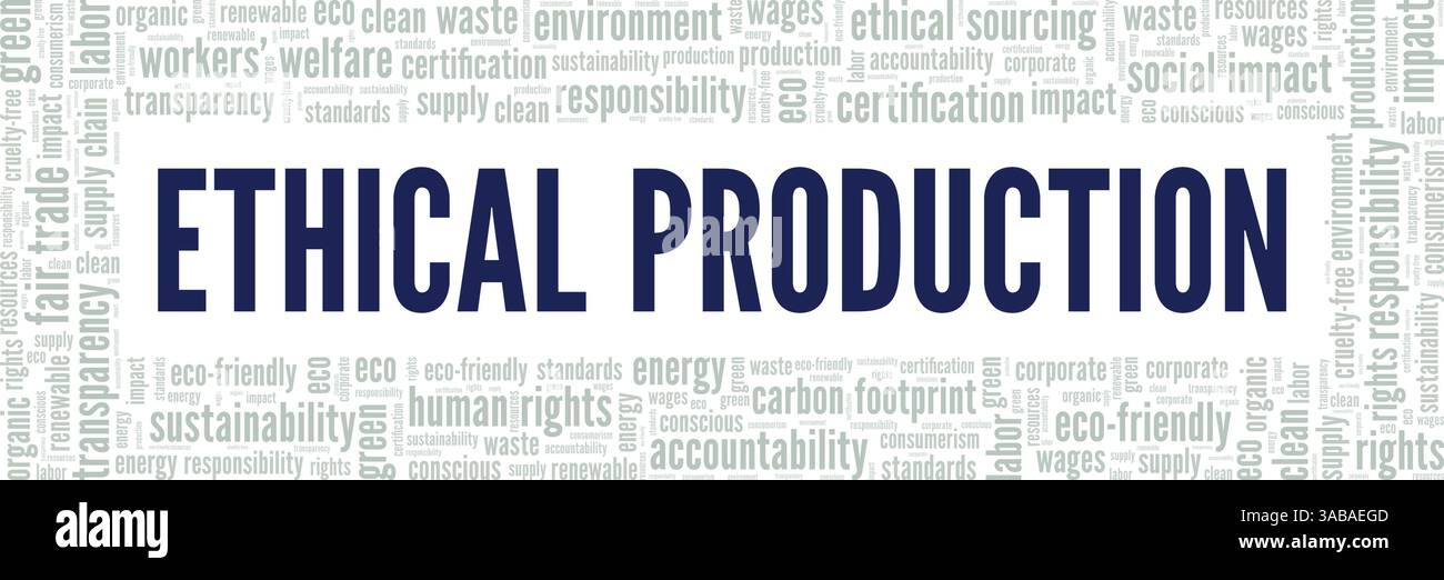 Ethical Production word cloud conceptual design isolated on white ...