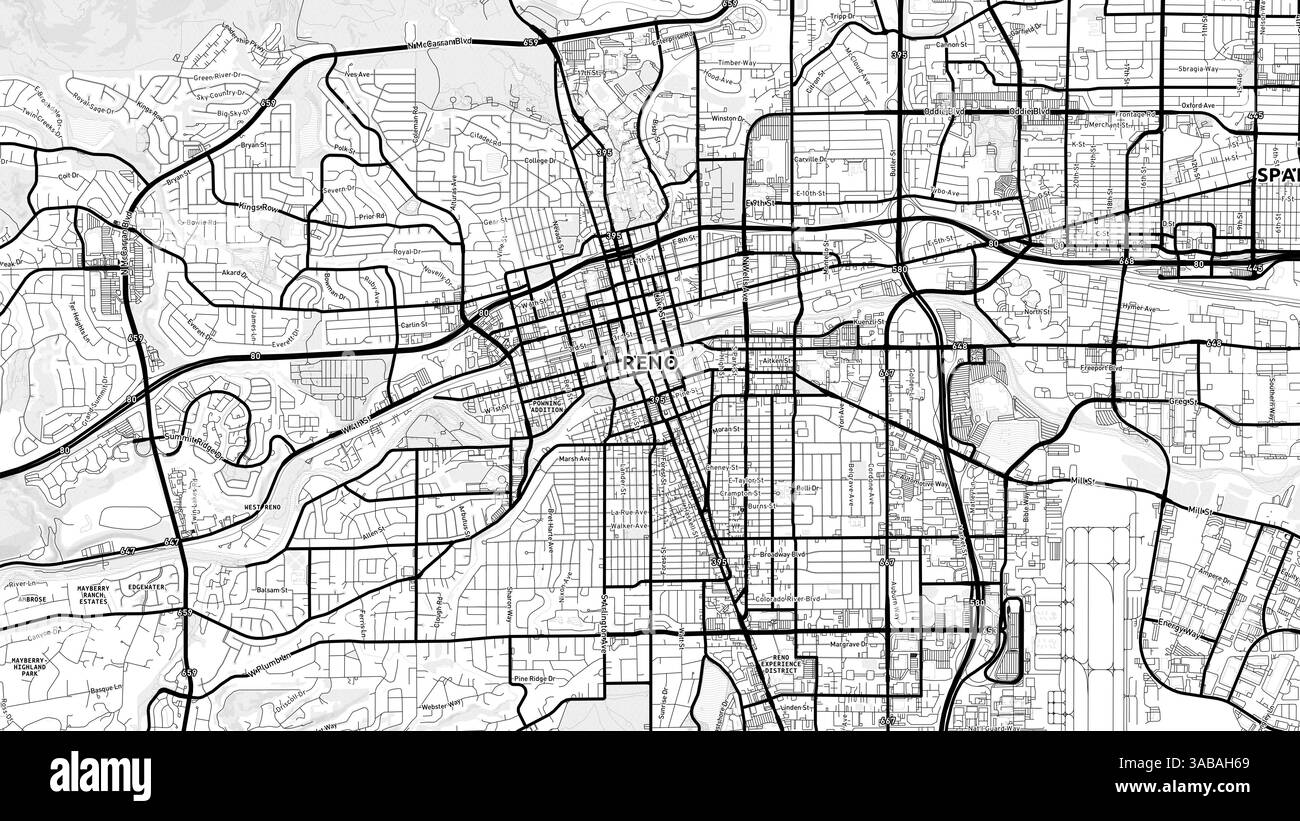 Reno outline map hi-res stock photography and images - Alamy