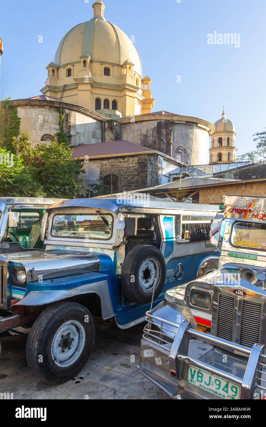 A colorful jeepney parked near Lipa Cathedral in Batangas, Philippines ...