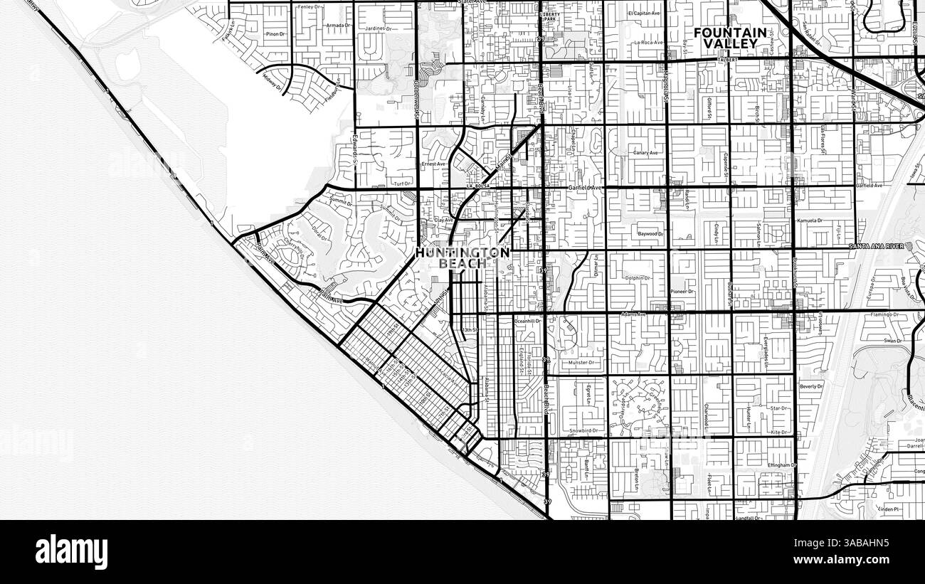 Huntington beach map hi-res stock photography and images - Alamy