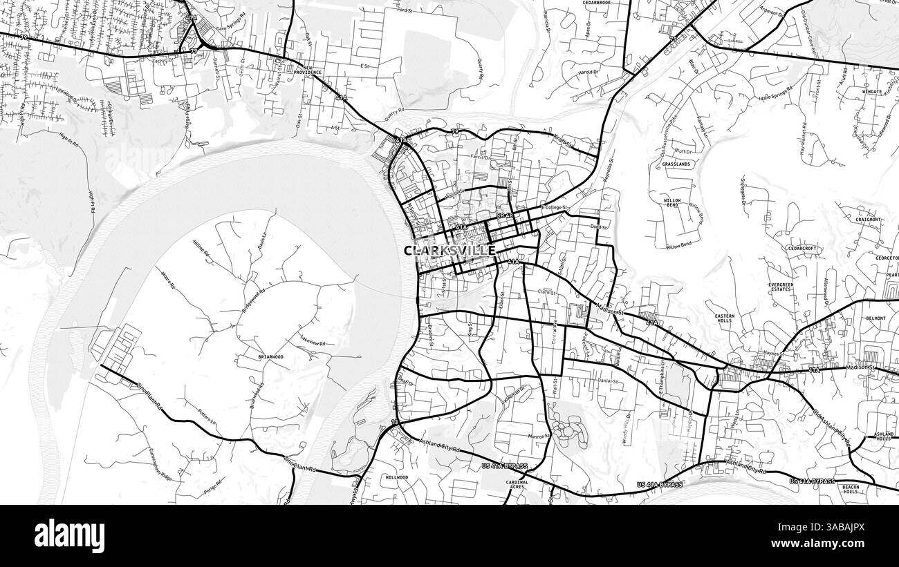 Clarksville map hi-res stock photography and images - Alamy