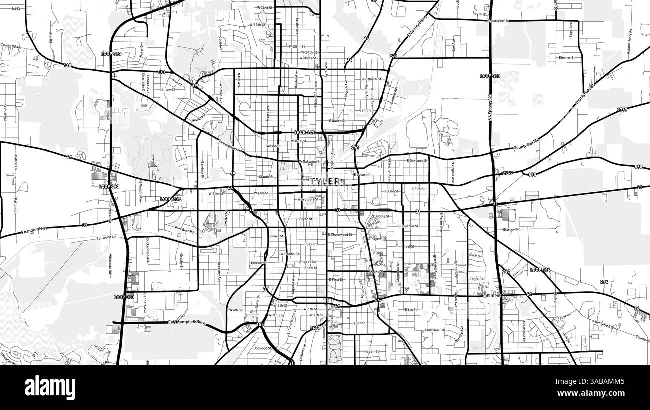 Tyler outline map hi-res stock photography and images - Alamy