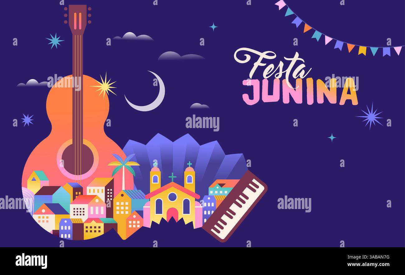 Festa Junina concept design. Brazilian music and dance summer festival ...